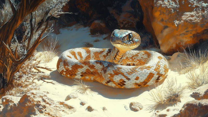 Detailed Image of a Snake Moving through the Desert Stock Photo - Image ...