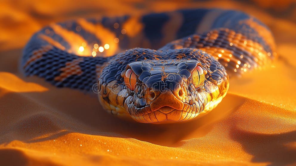 Detailed Image of a Snake Moving through the Desert Stock Photo - Image ...