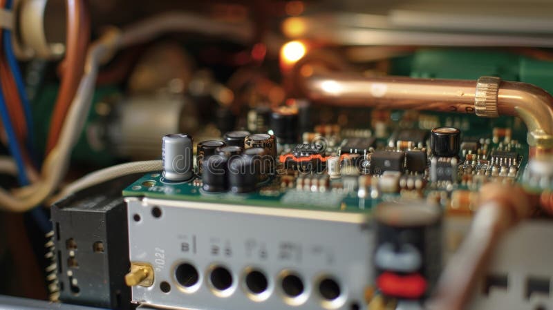 A Detailed Image of the Thermostats Circuit Board Which Controls the ...