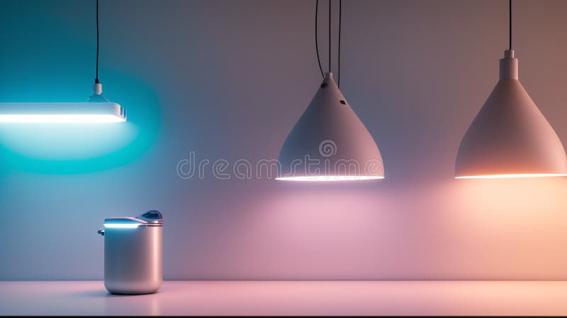 A Detailed Image of Three Lamps Hanging from a Ceiling in a Room AI ...