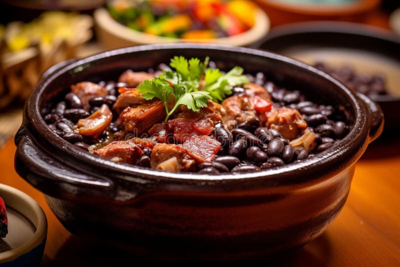 Detailed Image of a Traditional Feijoada, a Rich Blend of Black Beans ...