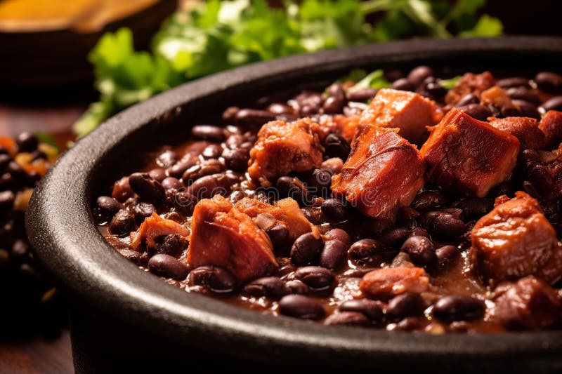 Detailed Image of a Traditional Feijoada, a Rich Blend of Black Beans ...