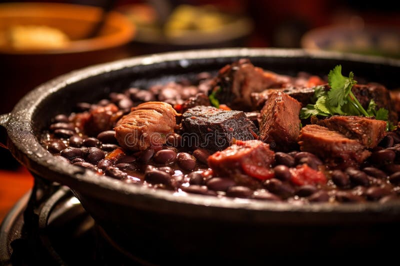 Detailed Image of a Traditional Feijoada, a Rich Blend of Black Beans ...