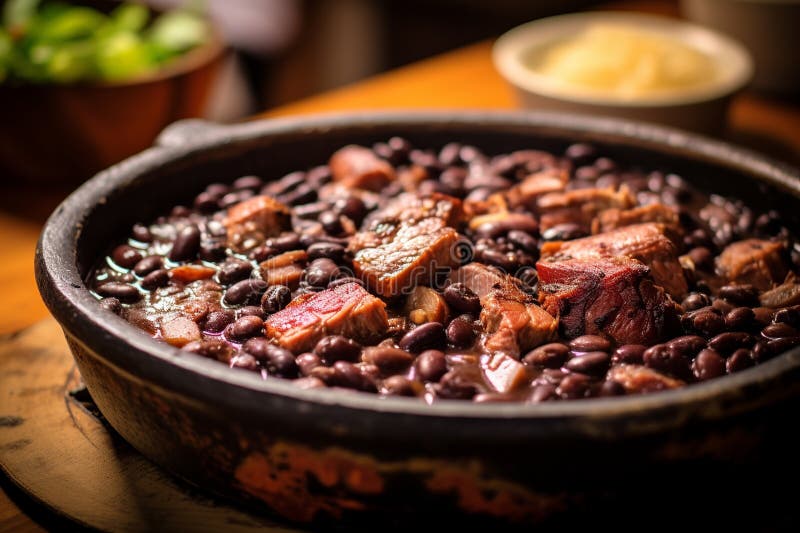Detailed Image of a Traditional Feijoada, a Rich Blend of Black Beans ...