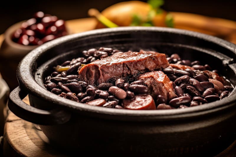 Detailed Image of a Traditional Feijoada, a Rich Blend of Black Beans ...