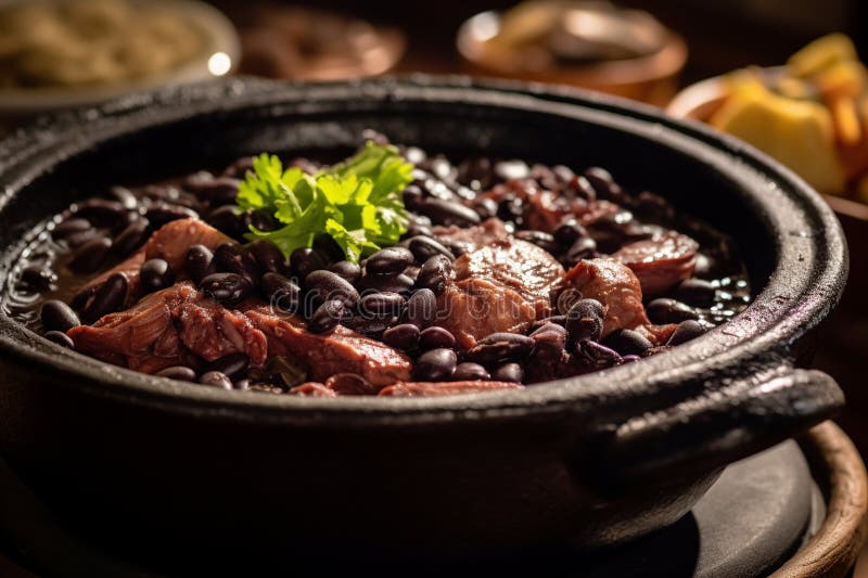 Detailed Image of a Traditional Feijoada, a Rich Blend of Black Beans ...