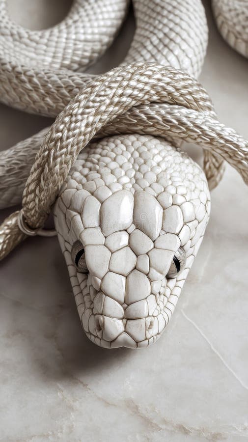 A Detailed Image of Two Snakes Entwined on a White Surface. Stock Photo ...