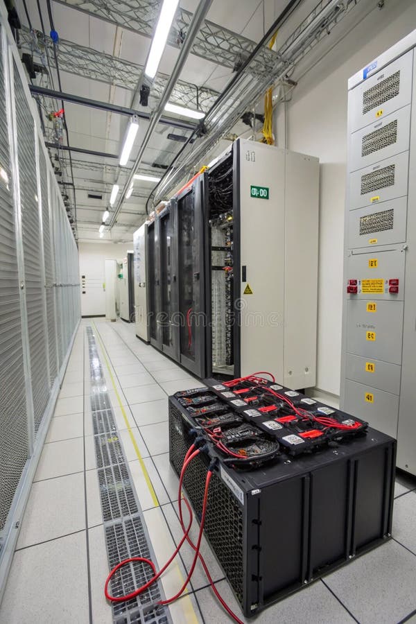 UPS Battery in Server Room Connected To Emergency Power Stock ...