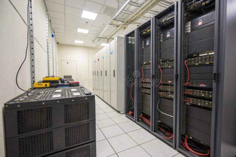 UPS Battery in Server Room Connected To Emergency Power Stock ...