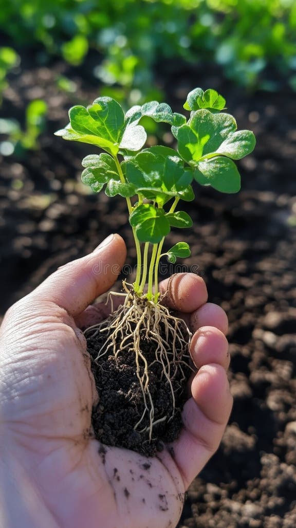 A Detailed Image of a Vegetable Patch Being Watered with Drip ...