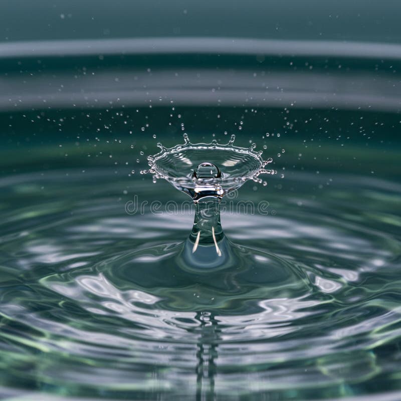 A Detailed Image of a Water Droplet Impact, Captured Mid-splash. the ...