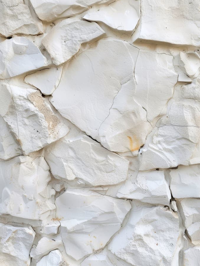 Detailed Image of a White Stone Surface with Natural Cracks and a ...