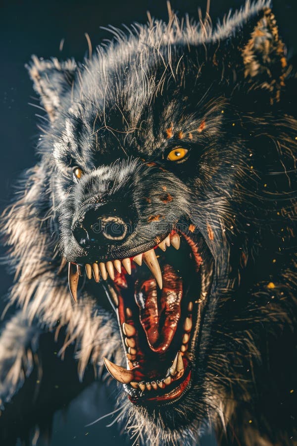 Detailed Image of a Wolf Showing Teeth, Suitable for Wildlife Themes ...