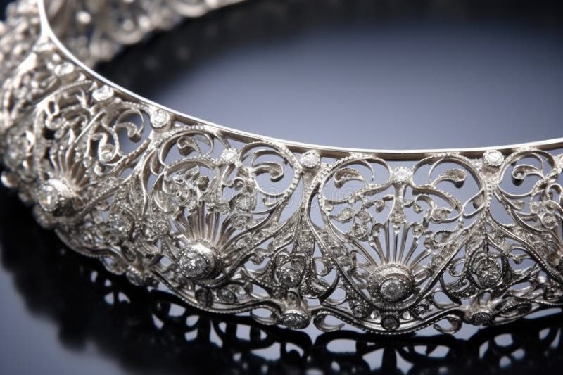 Detailed Images of Platinum Filigree Work Stock Illustration ...