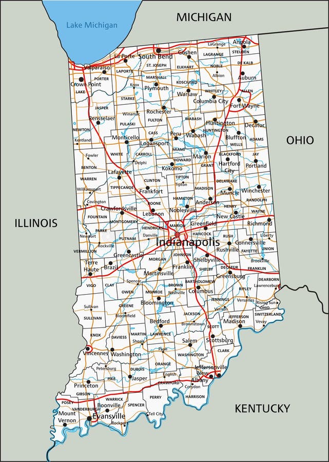 Interstate Indiana Map Stock Illustrations – 57 Interstate Indiana Map ...