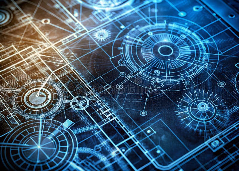 Detailed Industrial Engineering Blueprint Background a Complex Abstract ...