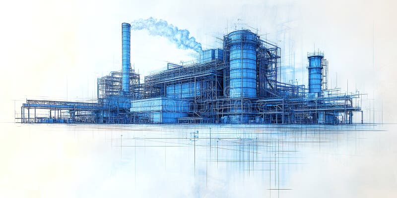 Detailed Industrial Facility Design Featuring Blueprints and ...