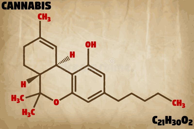 Detailed Illustration of the Molecule of Cannabis Stock Vector ...