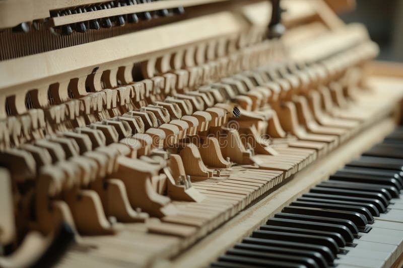 Detailed Interior Perspective of a Piano Featuring Keys and Vibrant ...