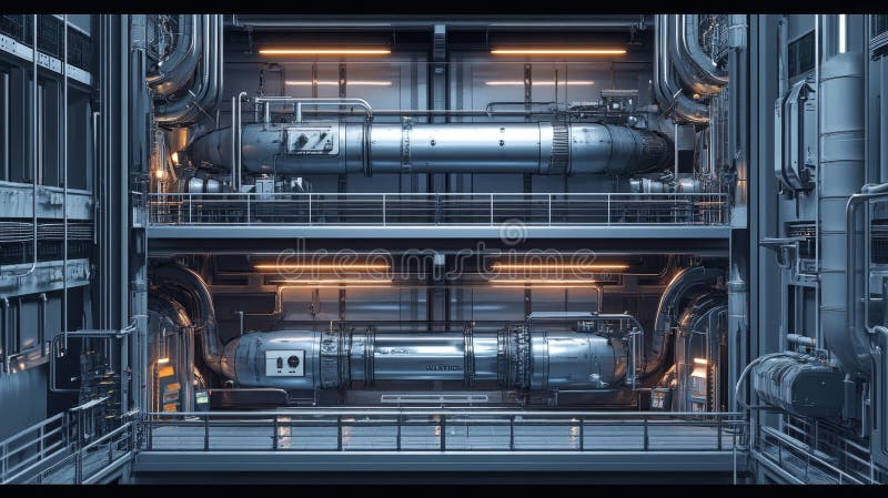 Detailed Interior View of Chemical Processing Unit and Equipment Stock ...