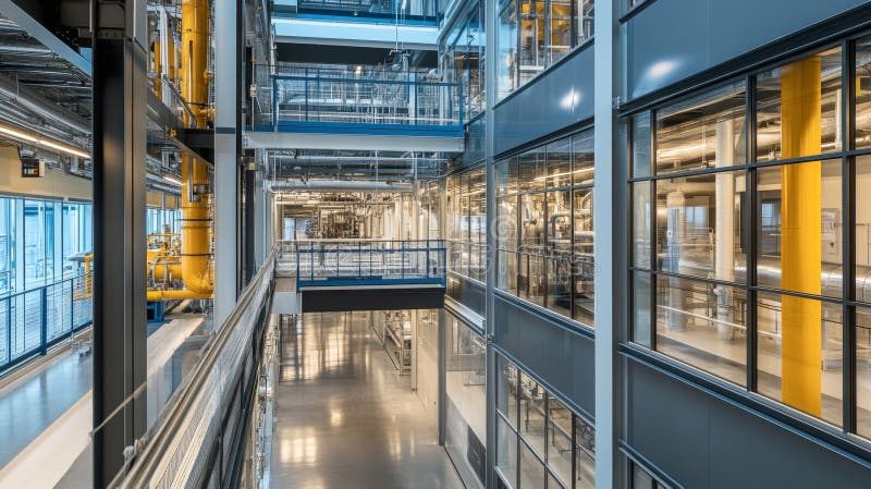 Detailed Interior View of a Chemical Processing Unit Facility Stock ...