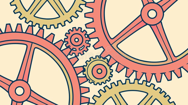 Detailed Interlocking Gears: Complex Mechanism Technology Vector ...