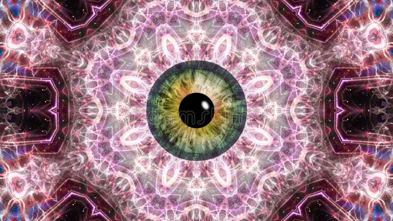 Close-up of a Human Iris with Psychedelic Multicolored Patterns Stock ...