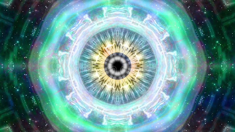 Close-up of a Human Iris with Psychedelic Multicolored Patterns Stock ...
