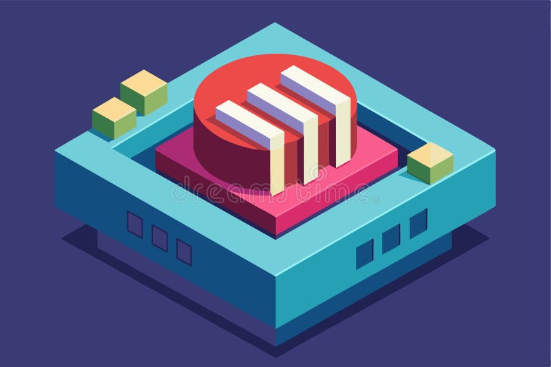 A Detailed Isometric Visualization Displays Geometric Forms with ...