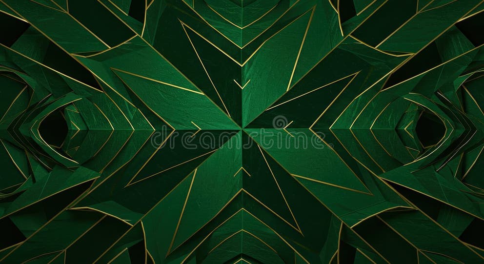 8k Intricate Emerald Geometric Mosaic Background: Angular Abstract ...