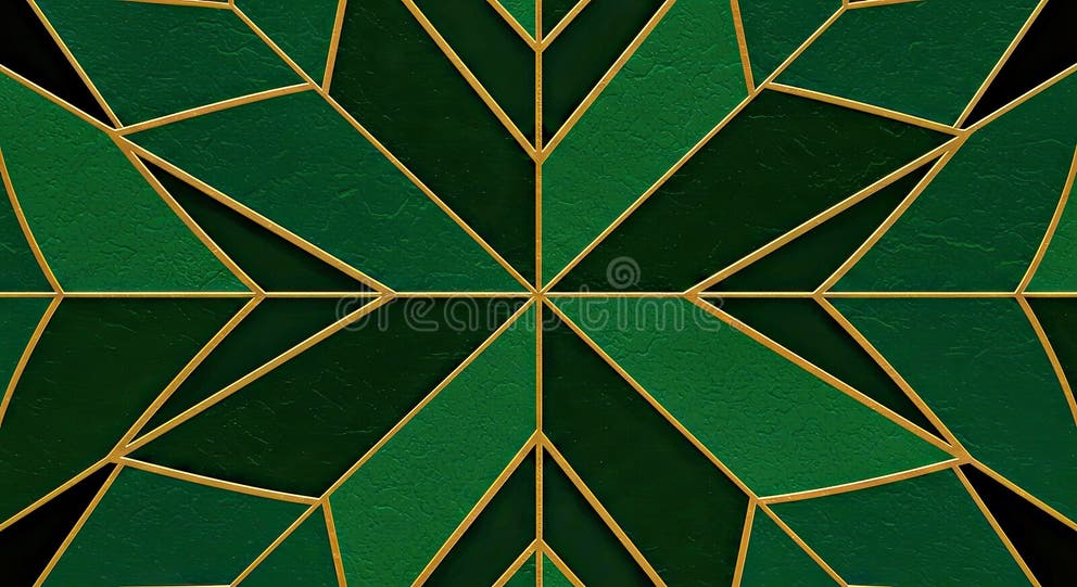 8k Intricate Emerald Geometric Mosaic Background: Angular Abstract ...