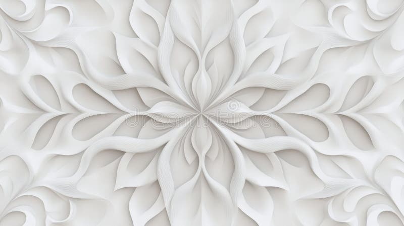 Intricate Symmetrical Design Created with Textured Layers in Soft White ...