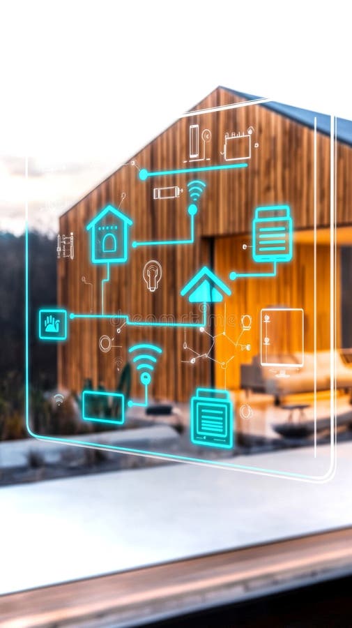 Detailed Layout of a Smart House with Interactive Interface Showcasing ...