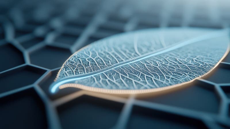 Intricate Leaf Design on a Geometric Surface, Blending Nature and ...