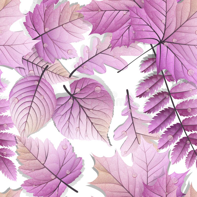 Detailed Leaves Seamless Background. EPS 10 Stock Vector - Illustration ...