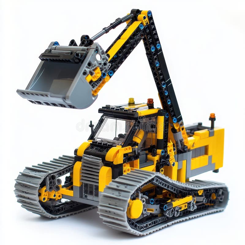 A Detailed LEGO Model of a Construction Vehicle with a Movable Arm and ...
