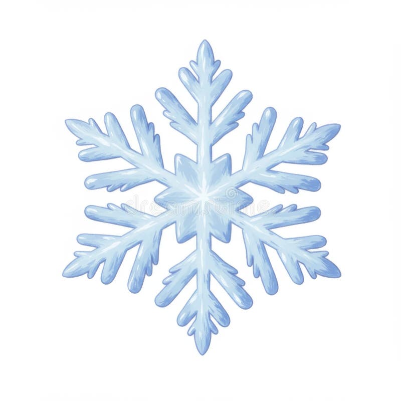 Detailed Light Blue Snowflake on White Background Stock Illustration ...