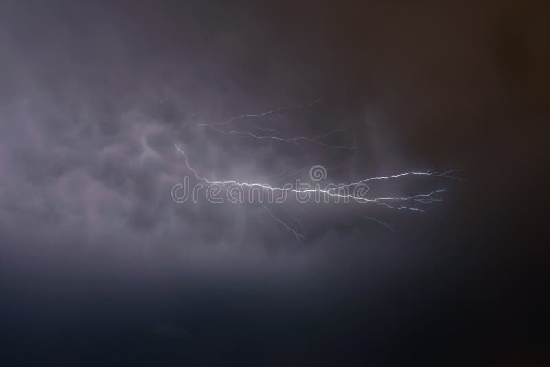 Detailed Lightning Bolt on the Dark Background Stock Photo - Image of ...