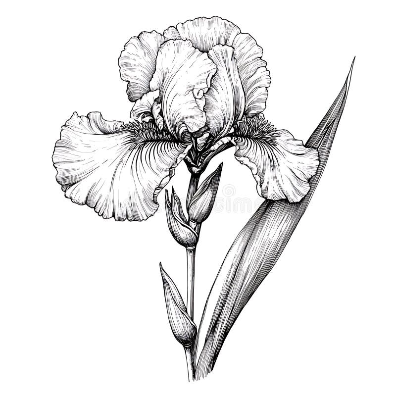 Iris Line Drawing Stock Illustrations – 4,249 Iris Line Drawing Stock ...