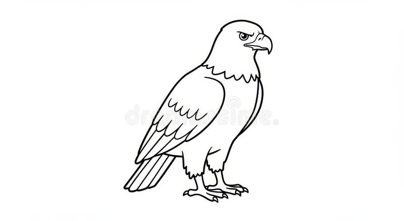 Majestic Bald Eagle Line Art: Coloring Page for Kids and Adults Stock ...