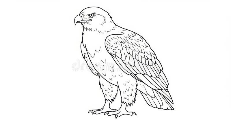 Majestic Bald Eagle Line Art: a Detailed Illustration Stock ...