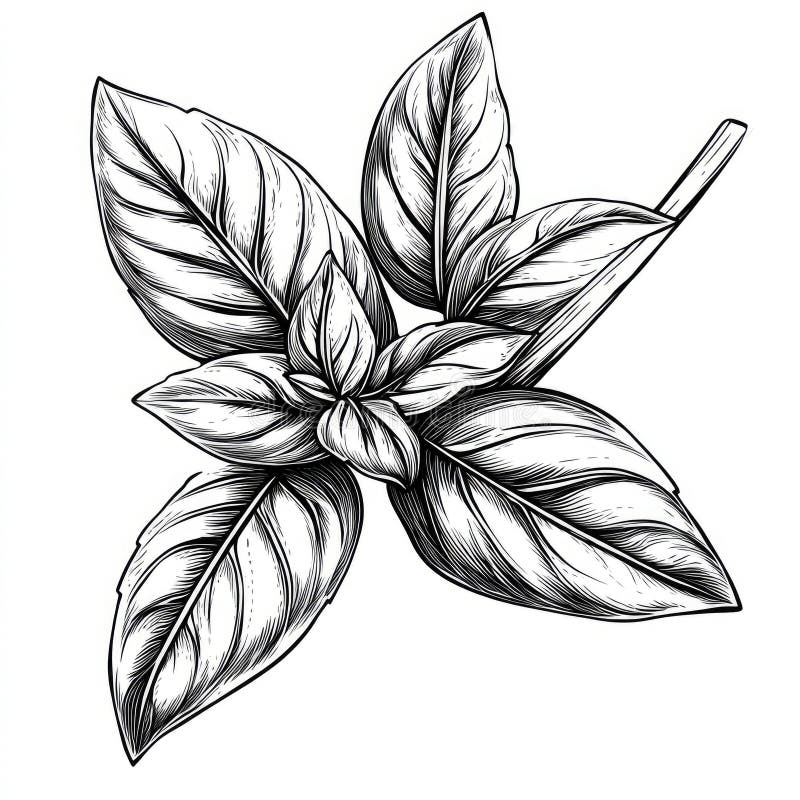 AI-Generated Basil Illustration Stock Illustration - Illustration of ...