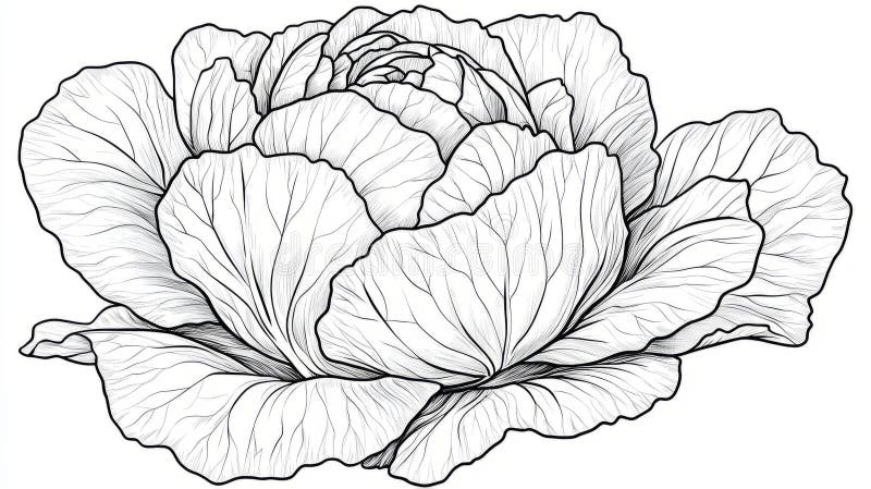 White Cabbage Black Outline Stock Photos - Free & Royalty-Free Stock ...