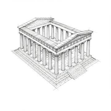 Greek Doric Temple Drawing Stock Illustrations – 446 Greek Doric Temple ...