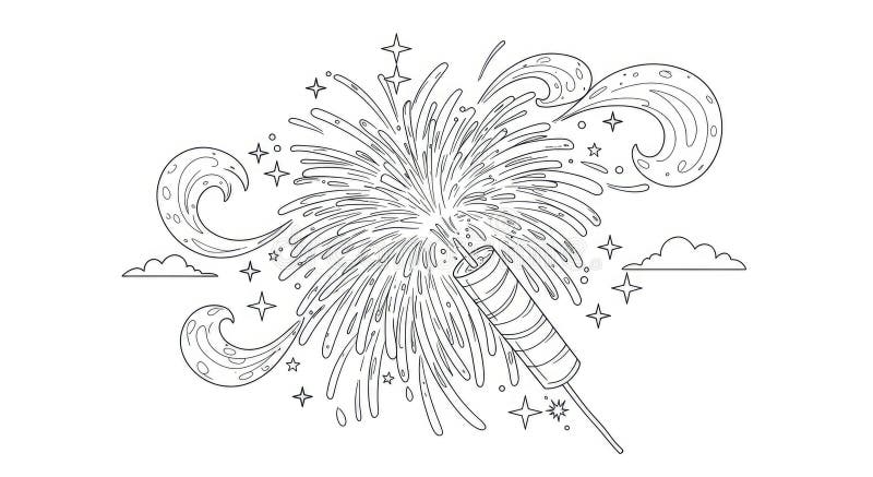 A Firecracker Bursting in the Sky, with Swirling Smoke Patterns and ...