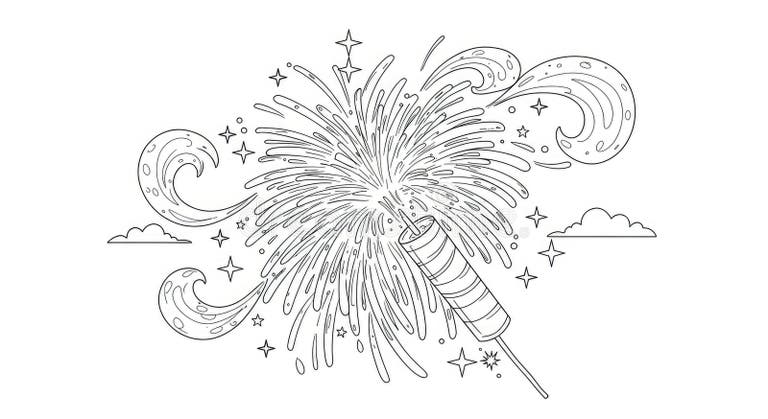 A Firecracker Bursting in the Sky, with Swirling Smoke Patterns and ...