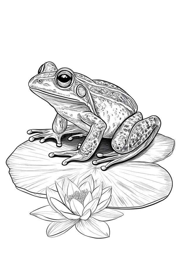 Realistic Frog Line Drawing Stock Illustrations – 119 Realistic Frog ...