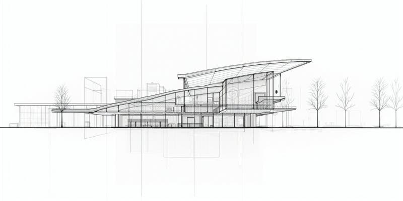 Modern Architectural Blueprint Stock Illustration - Illustration of ...