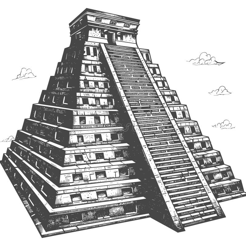 Mayan Pyramid Drawings