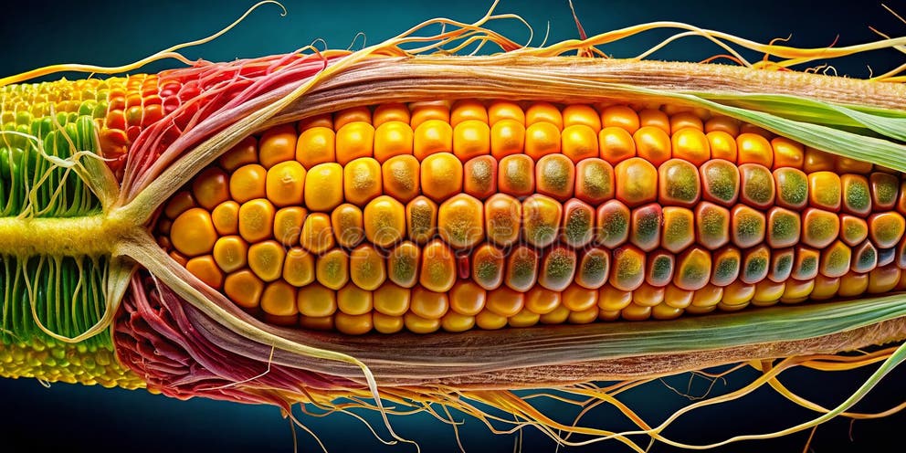 Detailed Longitudinal Section of a Corn Root Tip Unveiling the Cellular ...